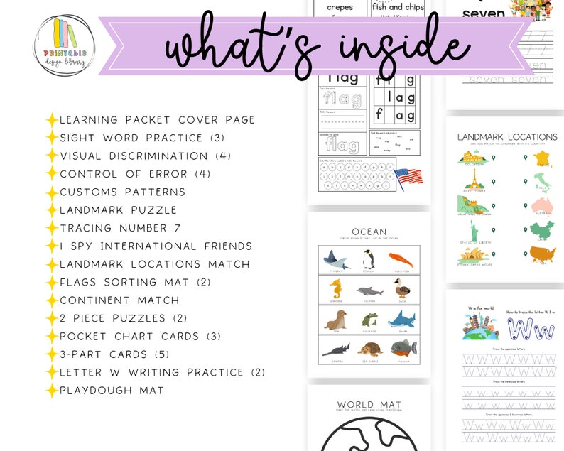 Our World-themed Preschool Worksheets | Preschool Learning | Montessori ...