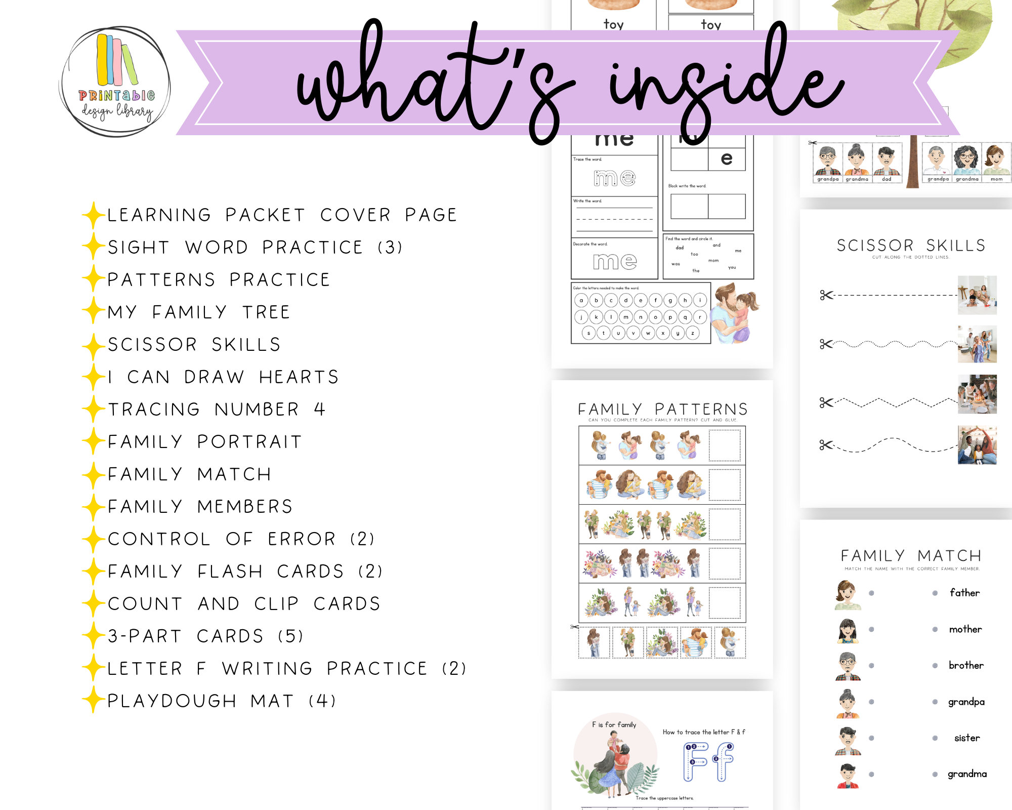 Printable Family-themed Preschool Worksheets, Preschool Learning ...