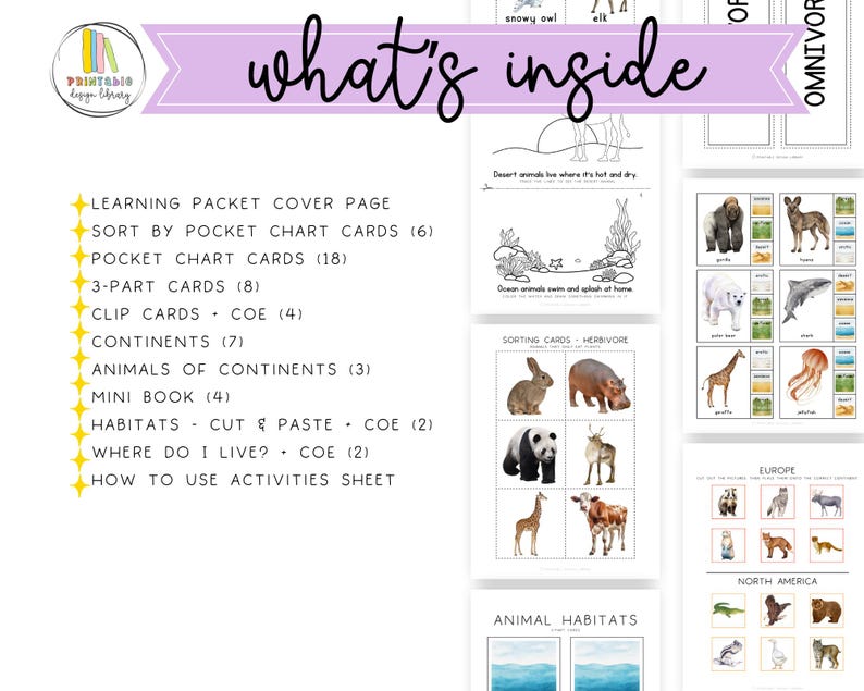 Montessori Inspired Animal Habitats: Watercolor Nature Printables ...