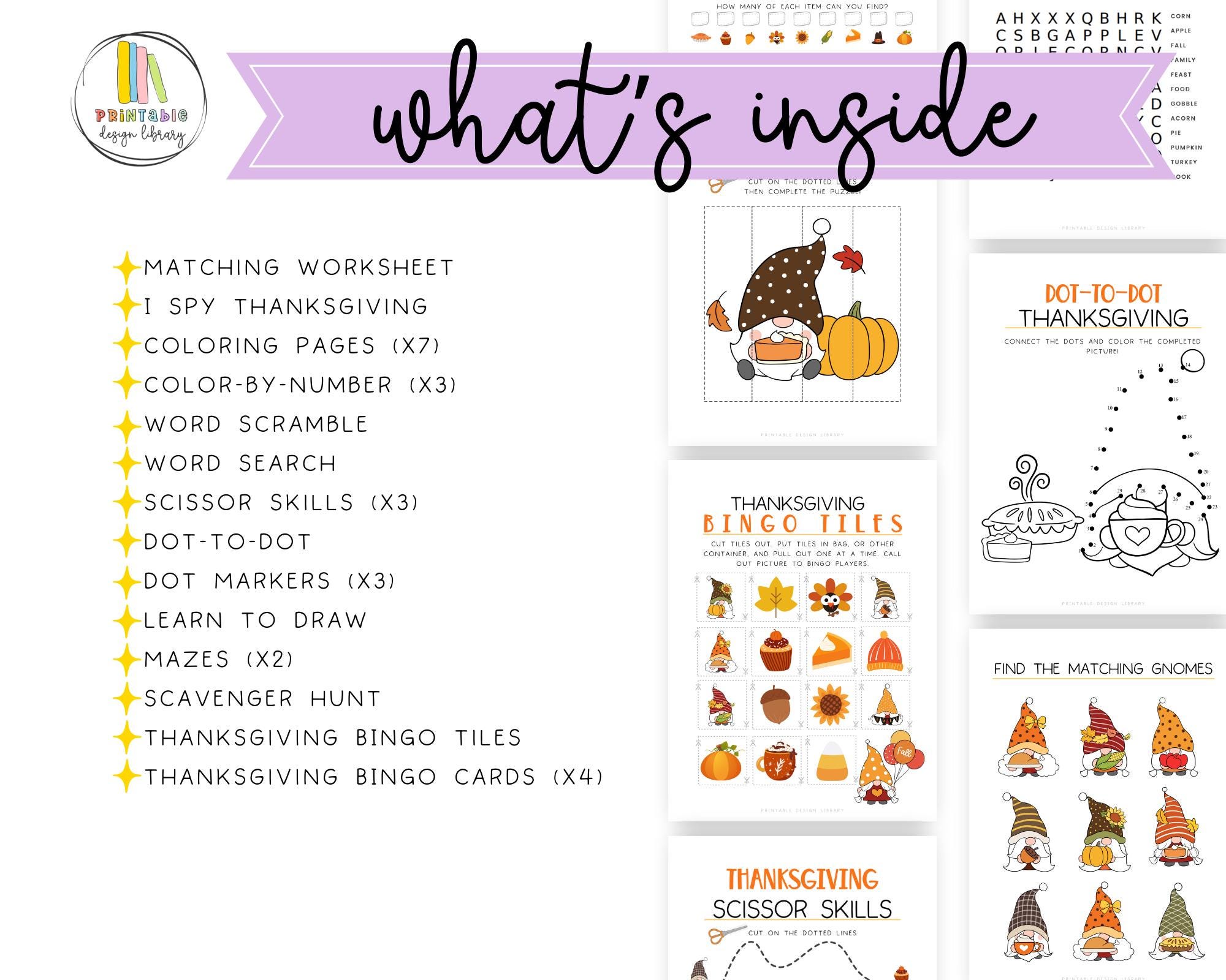 Printable Thanksgiving Gnome Activity Sheets | Fun Educational ...