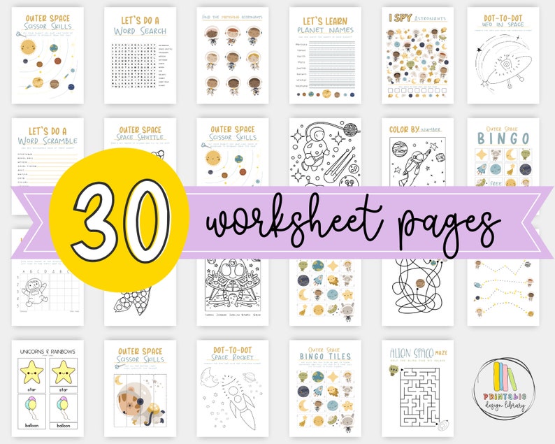 Printable Outer Space-themed Preschool Worksheets, Preschool Learning ...