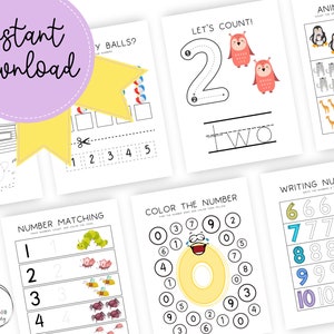 Printable Let's Count to 10 Preschool Worksheets, Preschool Learning ...