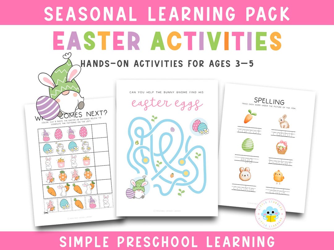Easter Preschool Activity Packet | Spring Learning Printables (instant ...
