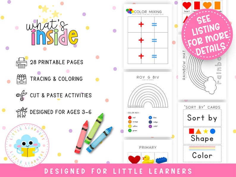Rainbow Preschool Learning Activities | Math, Literacy & Color ...