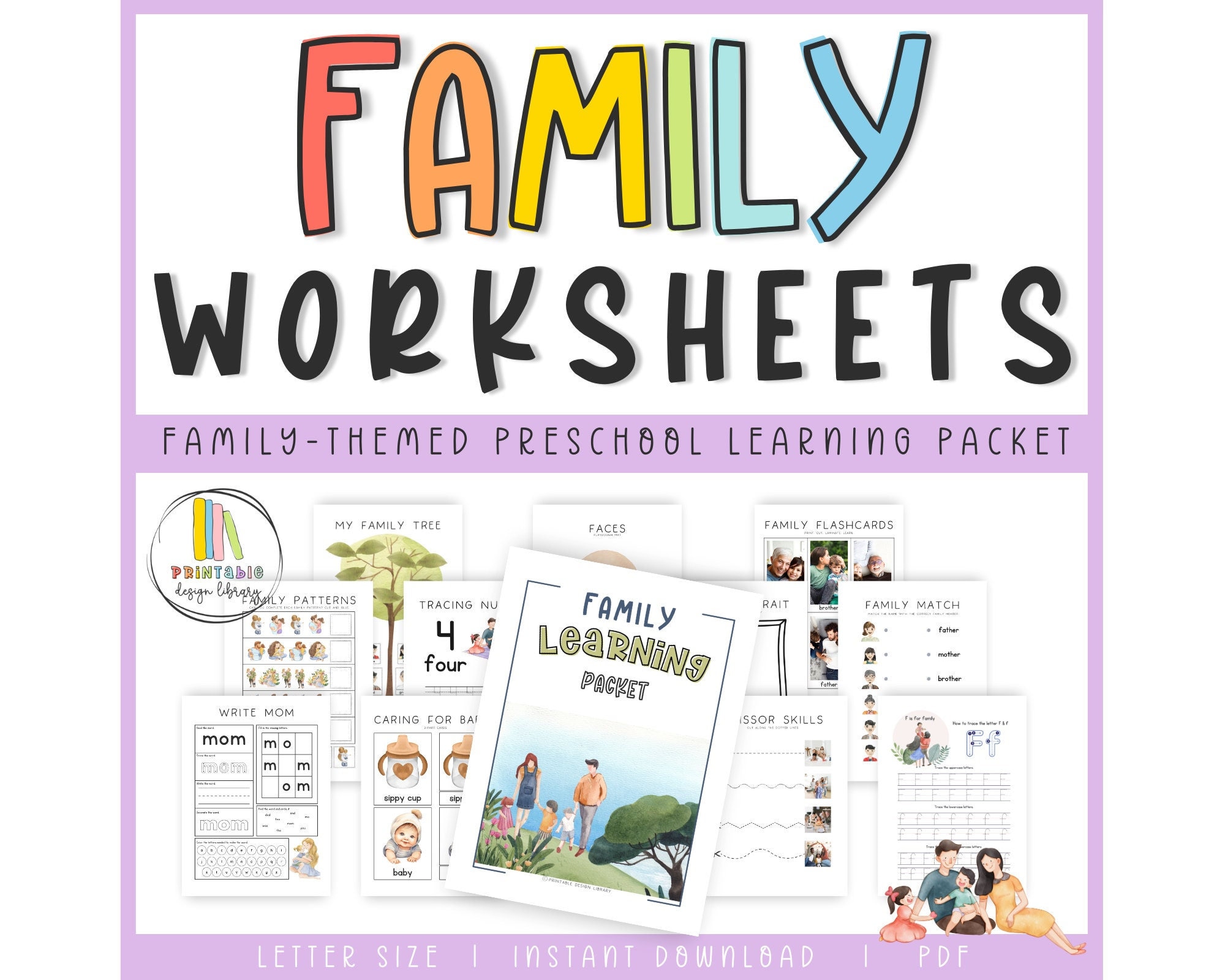 Printable Family-themed Preschool Worksheets, Preschool Learning ...