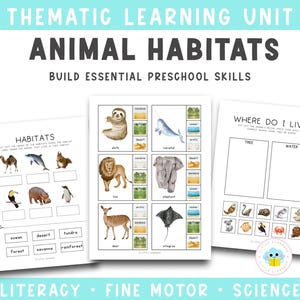 Animal Habitats Preschool Learning Activities | Science & Geography ...