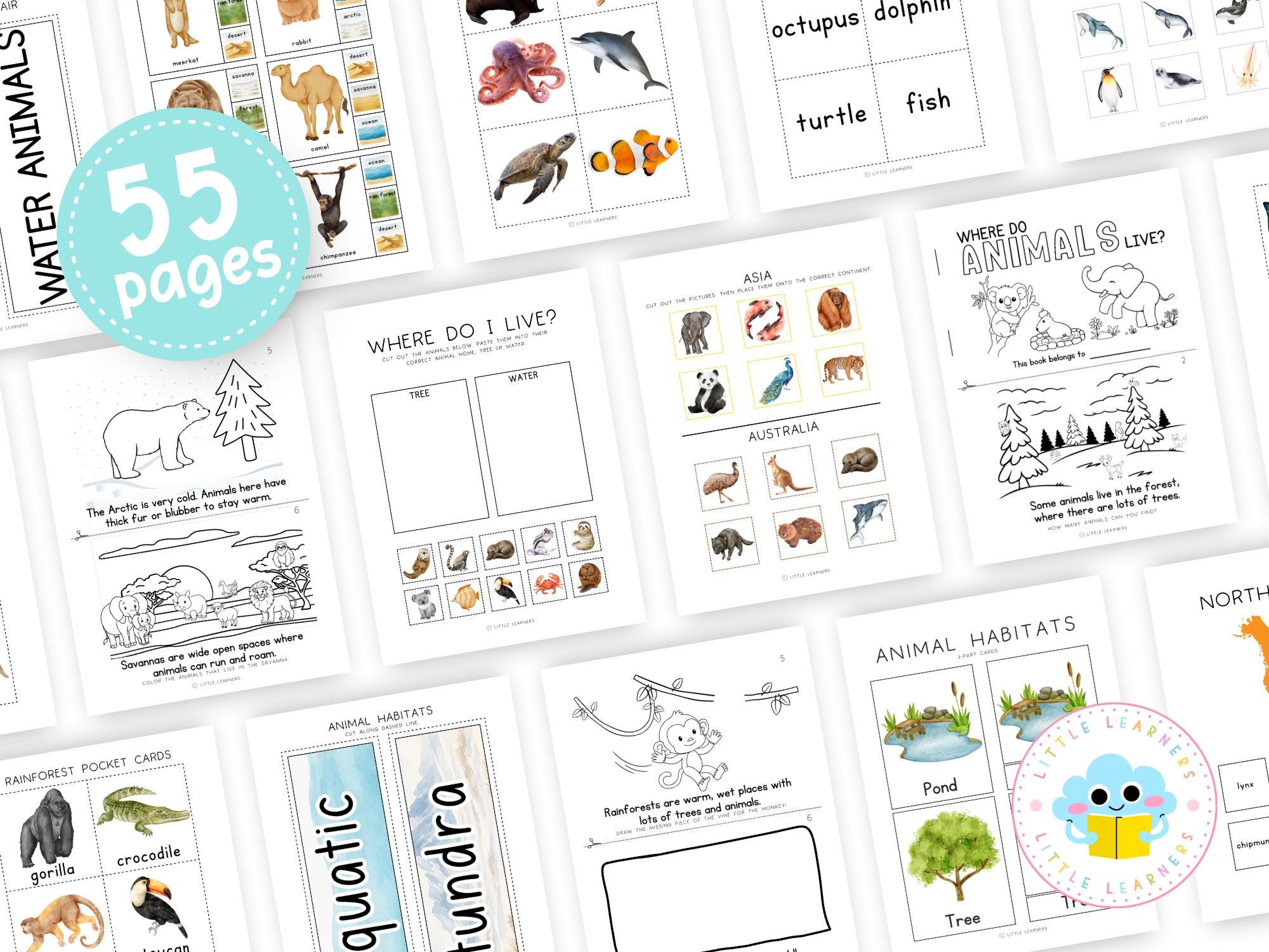 Animal Habitats Preschool Learning Activities | Science & Geography ...