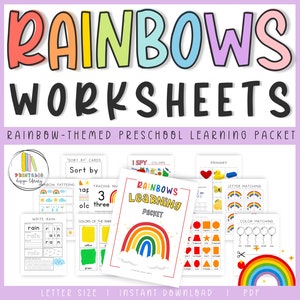 Printable Rainbow-themed Preschool Worksheets, Preschool Learning ...