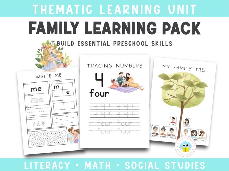 Family Preschool Learning Activities | Math, Literacy & Fine Motor ...