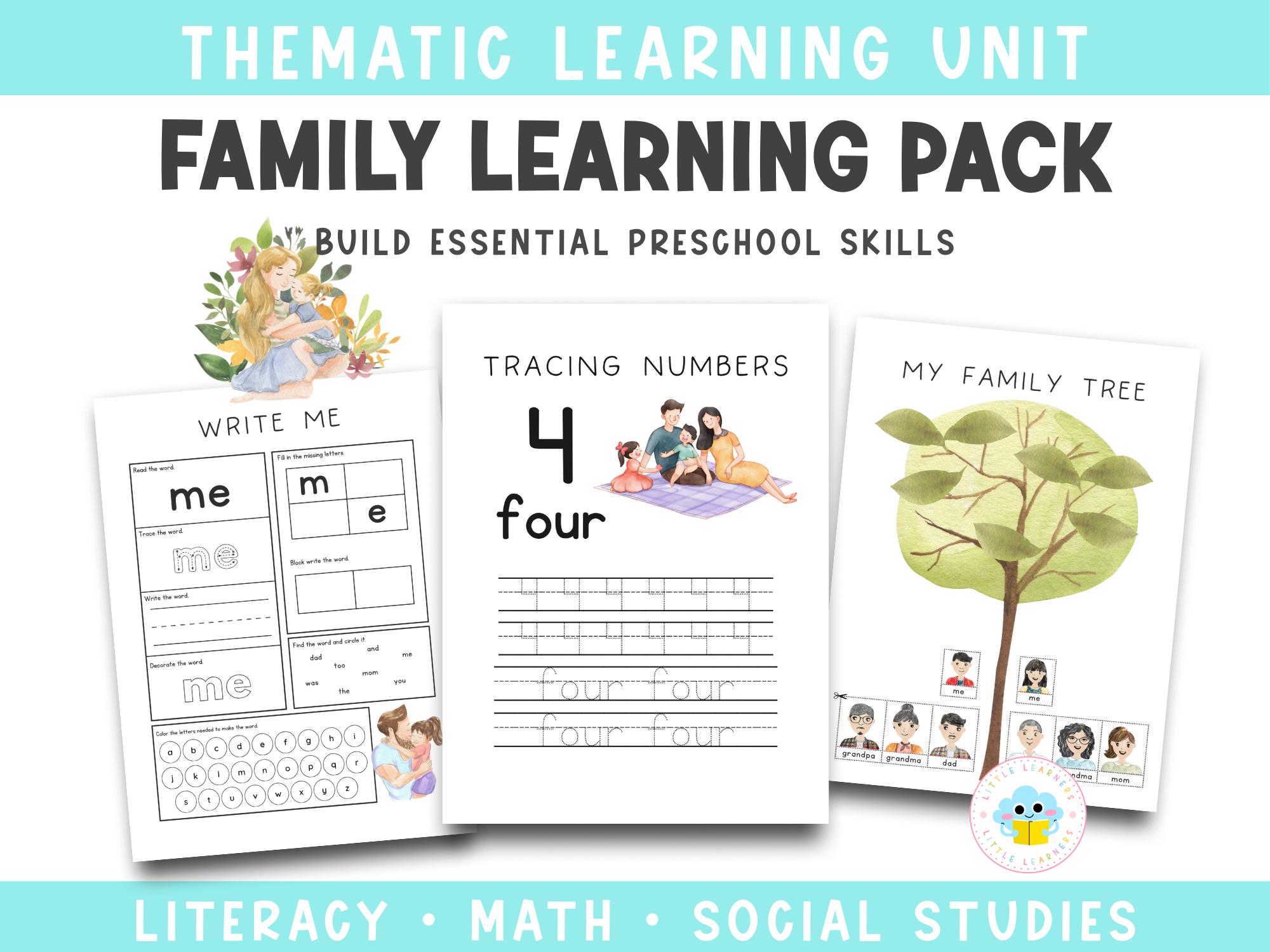 Family Preschool Learning Activities | Math, Literacy & Fine Motor ...