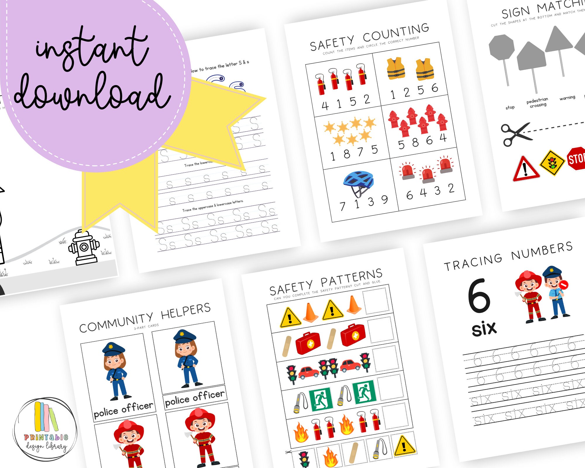 Printable Safety-themed Preschool Worksheets, Preschool Learning ...