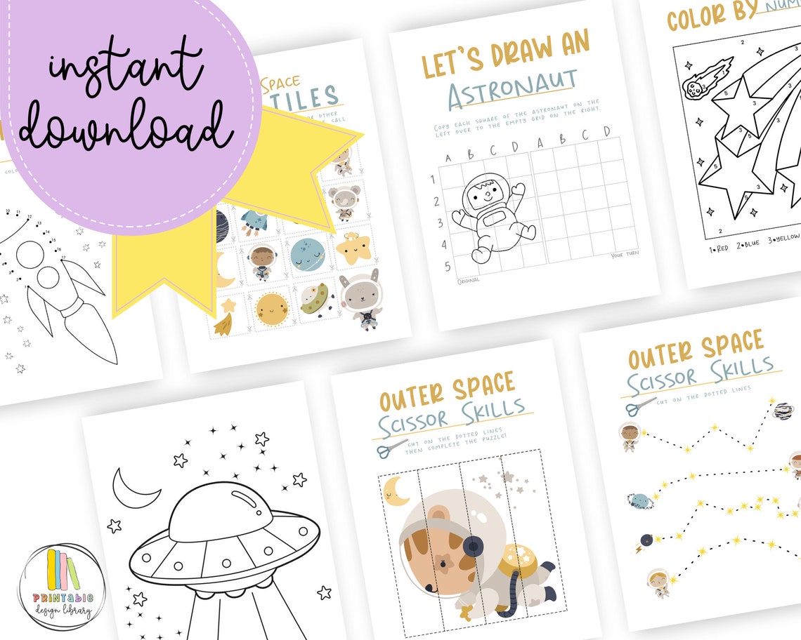 Printable Outer Space-themed Preschool Worksheets, Preschool Learning ...