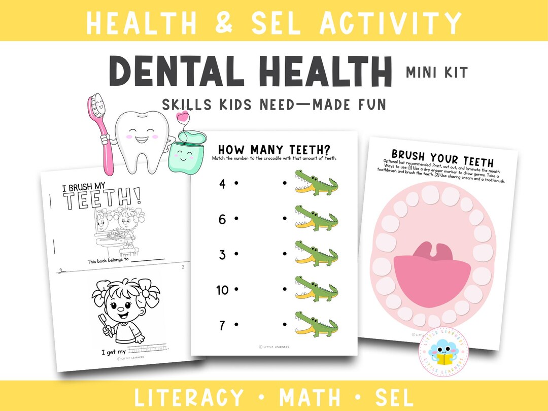 Dental Health Preschool Learning Activities | Teeth Brushing Activity ...