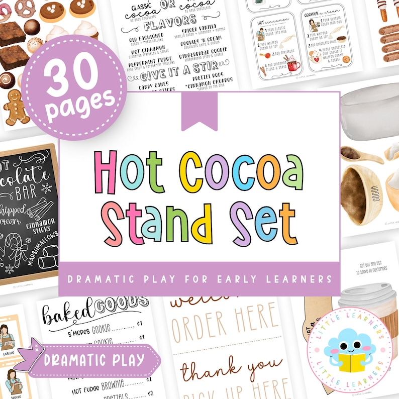 Hot Cocoa Stand Dramatic Play Printables: Winter Role Play (instant ...
