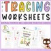 Animal ABC Tracing Worksheets: Preschool Kindergarten Handwriting ...