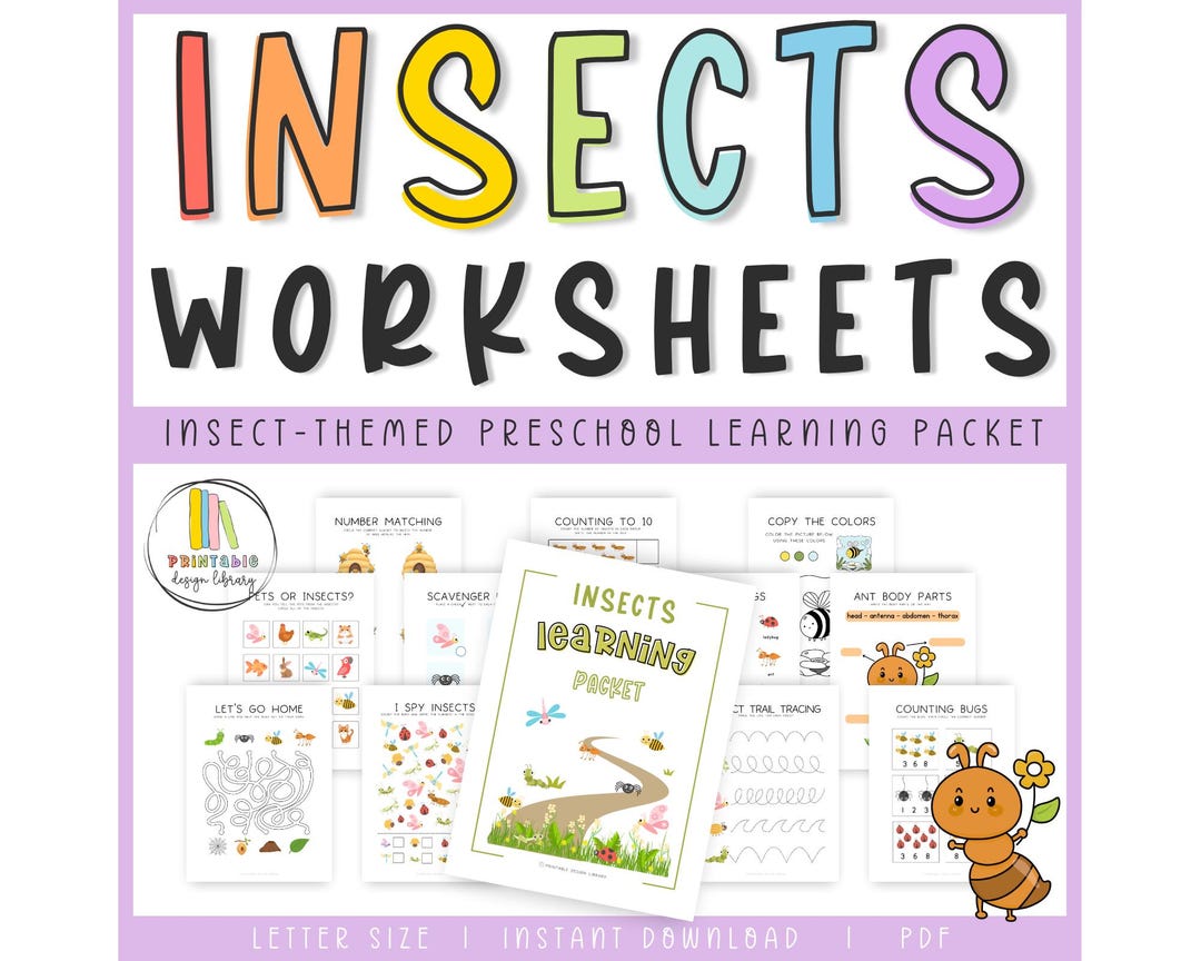 Insect Preschool Worksheet Packet | Homeschool and Classroom Activities ...