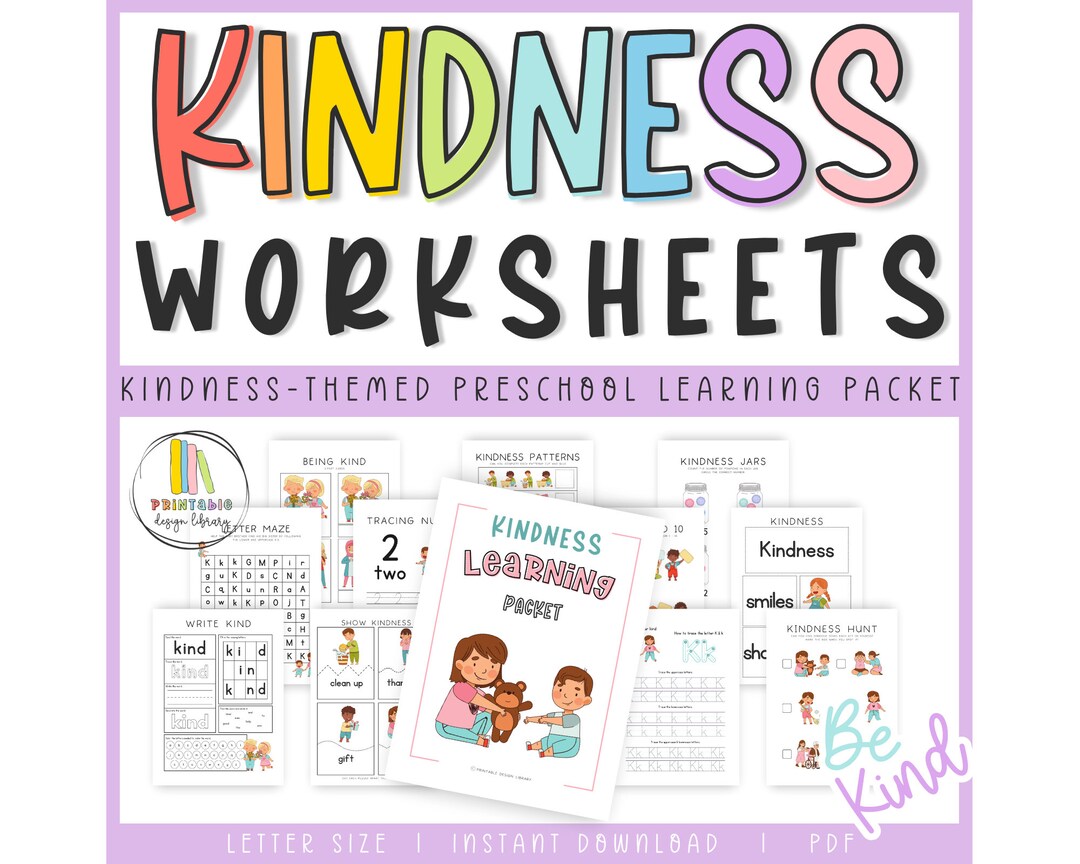 Printable Kindness-themed Preschool Worksheets, Preschool Learning ...