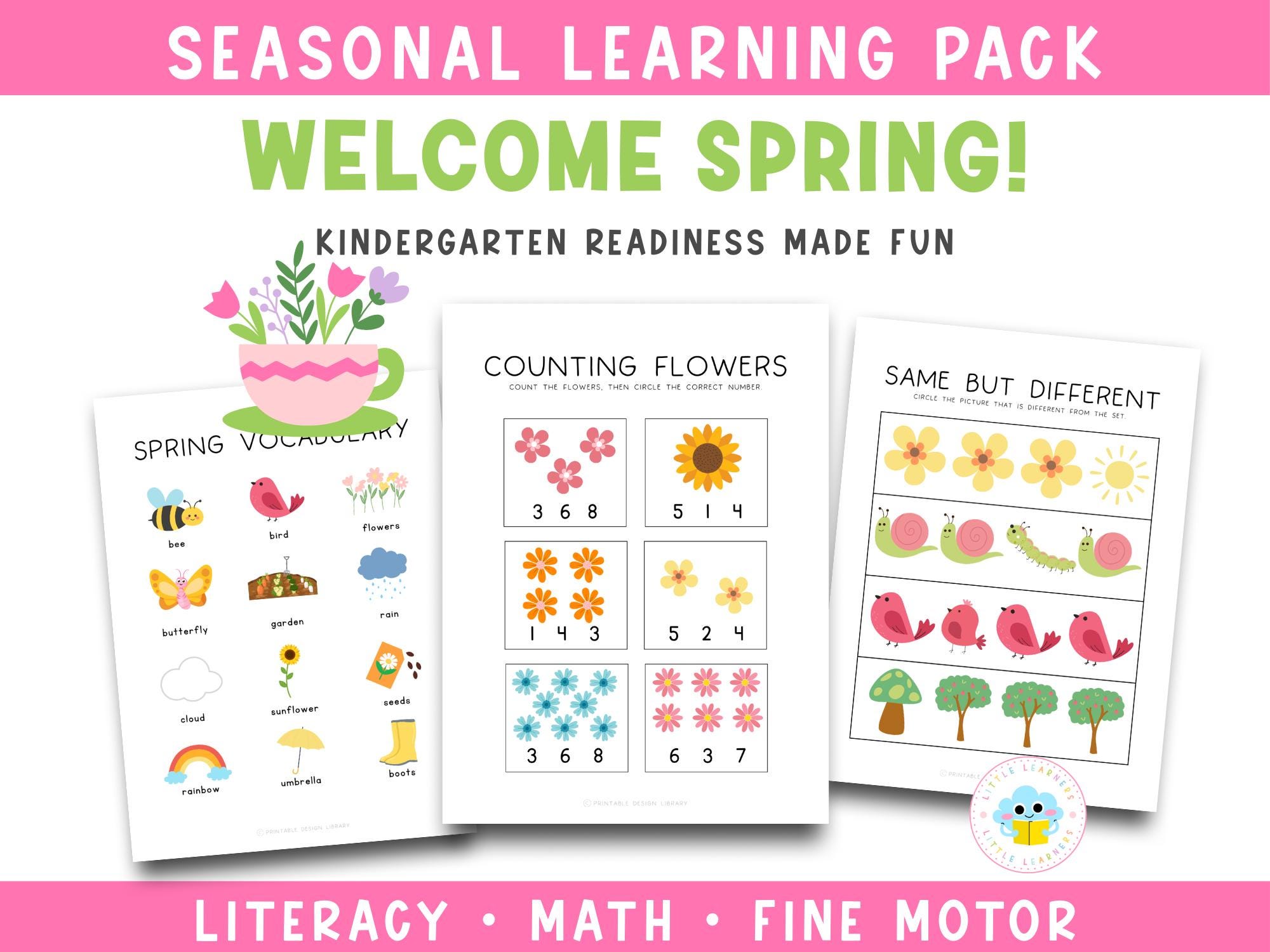 Welcome Spring Preschool Learning Activities | Math, Literacy & Science ...