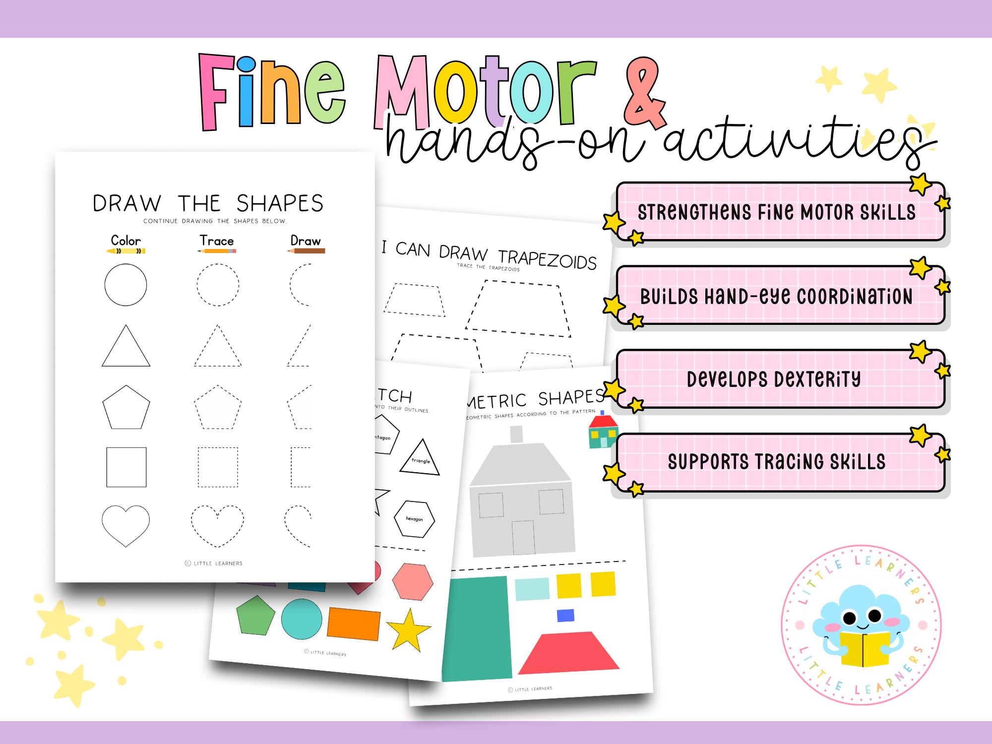 Let's Learn Shapes Preschool Worksheets | Geometry, Matching & Tracing ...