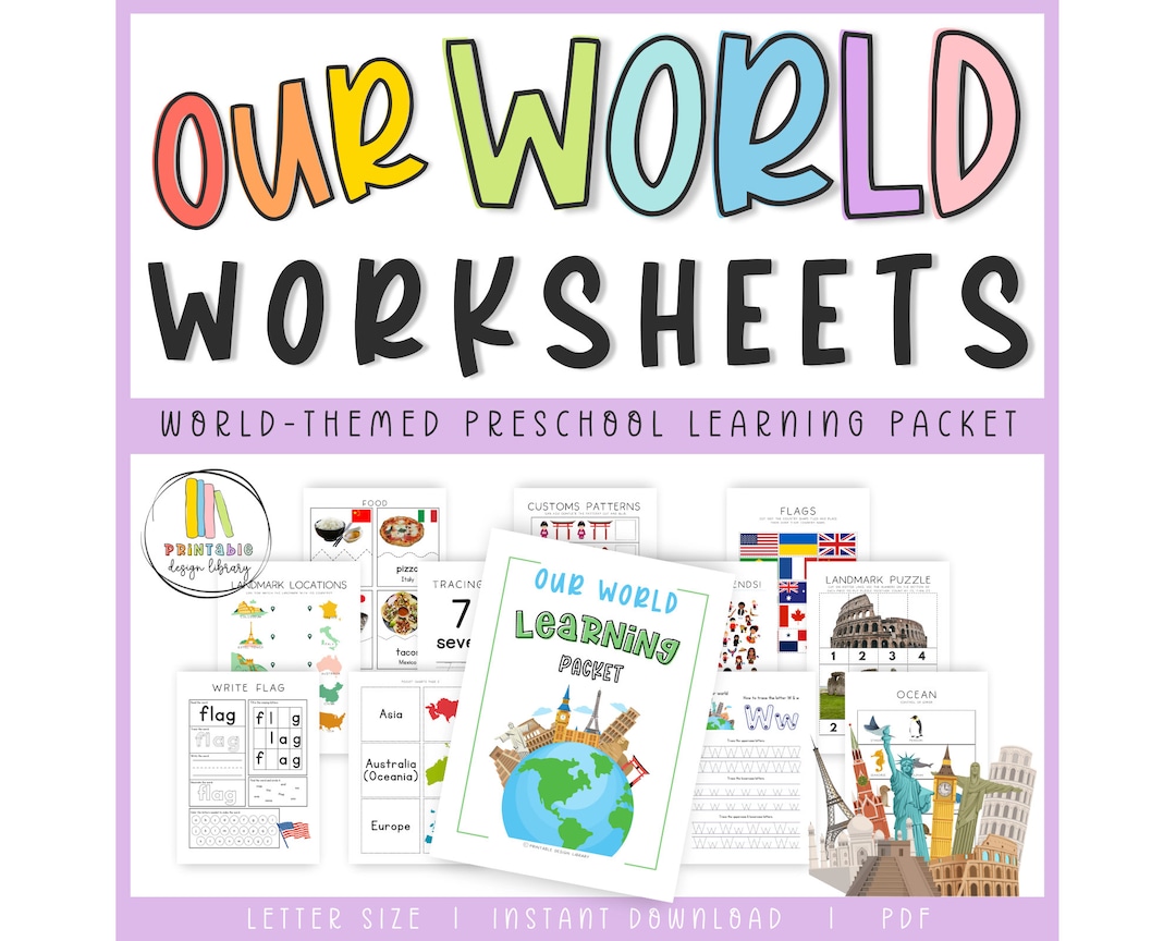 Our World-themed Preschool Worksheets | Preschool Learning | Montessori ...