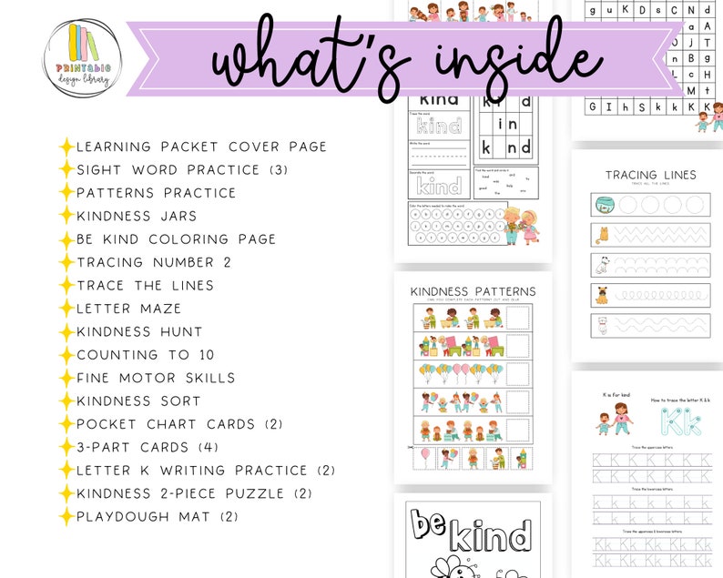 Printable Kindness-themed Preschool Worksheets, Preschool Learning ...