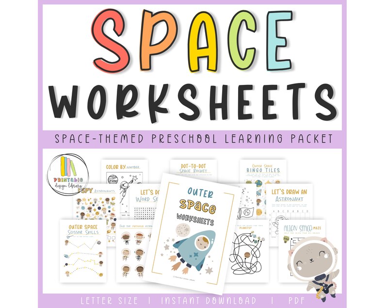 Printable Outer Space-themed Preschool Worksheets, Preschool Learning ...