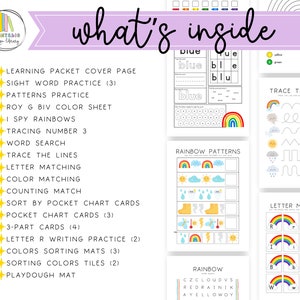 Printable Rainbow-themed Preschool Worksheets, Preschool Learning ...