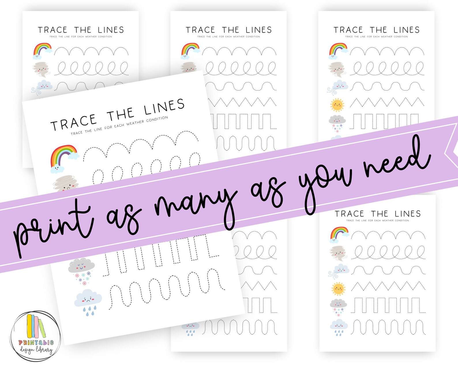 Printable Rainbow-themed Preschool Worksheets, Preschool Learning ...