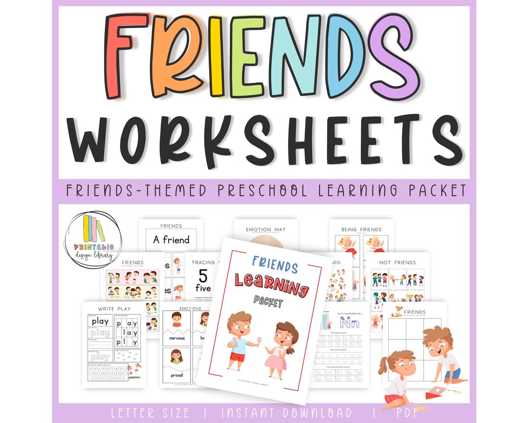 Printable Friends-themed Preschool Worksheets | Preschool Learning ...