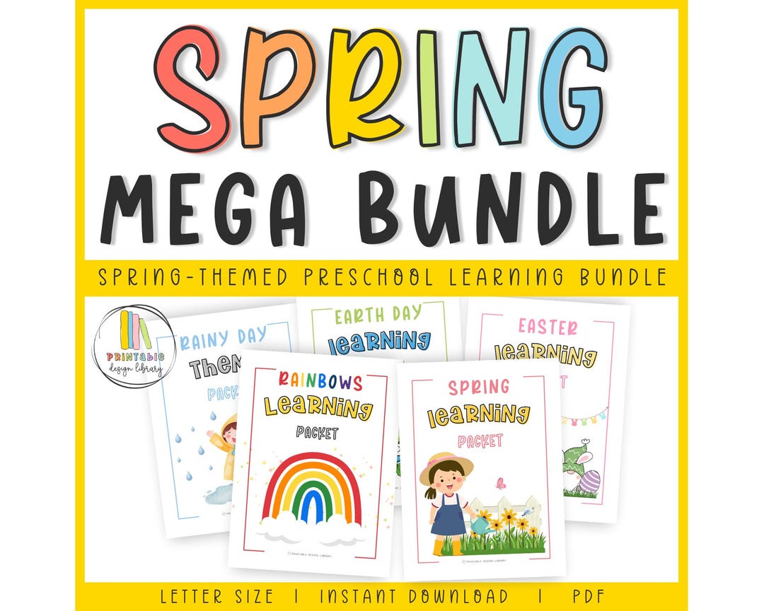 MEGA Spring Preschool Worksheet Bundle | Welcome Spring, Rainy Day ...