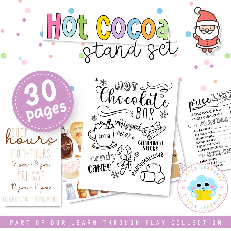 Hot Cocoa Stand Dramatic Play Printables: Winter Role Play (instant ...