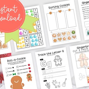Gingerbread Joy Worksheet Packet: Christmas Learning Printables ...