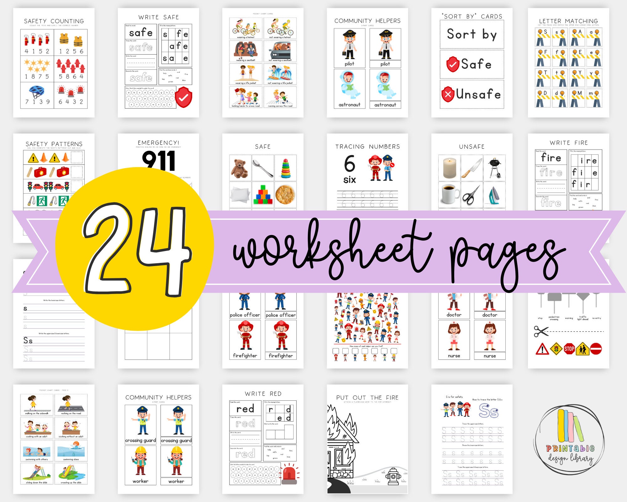 Printable Safety-themed Preschool Worksheets, Preschool Learning ...