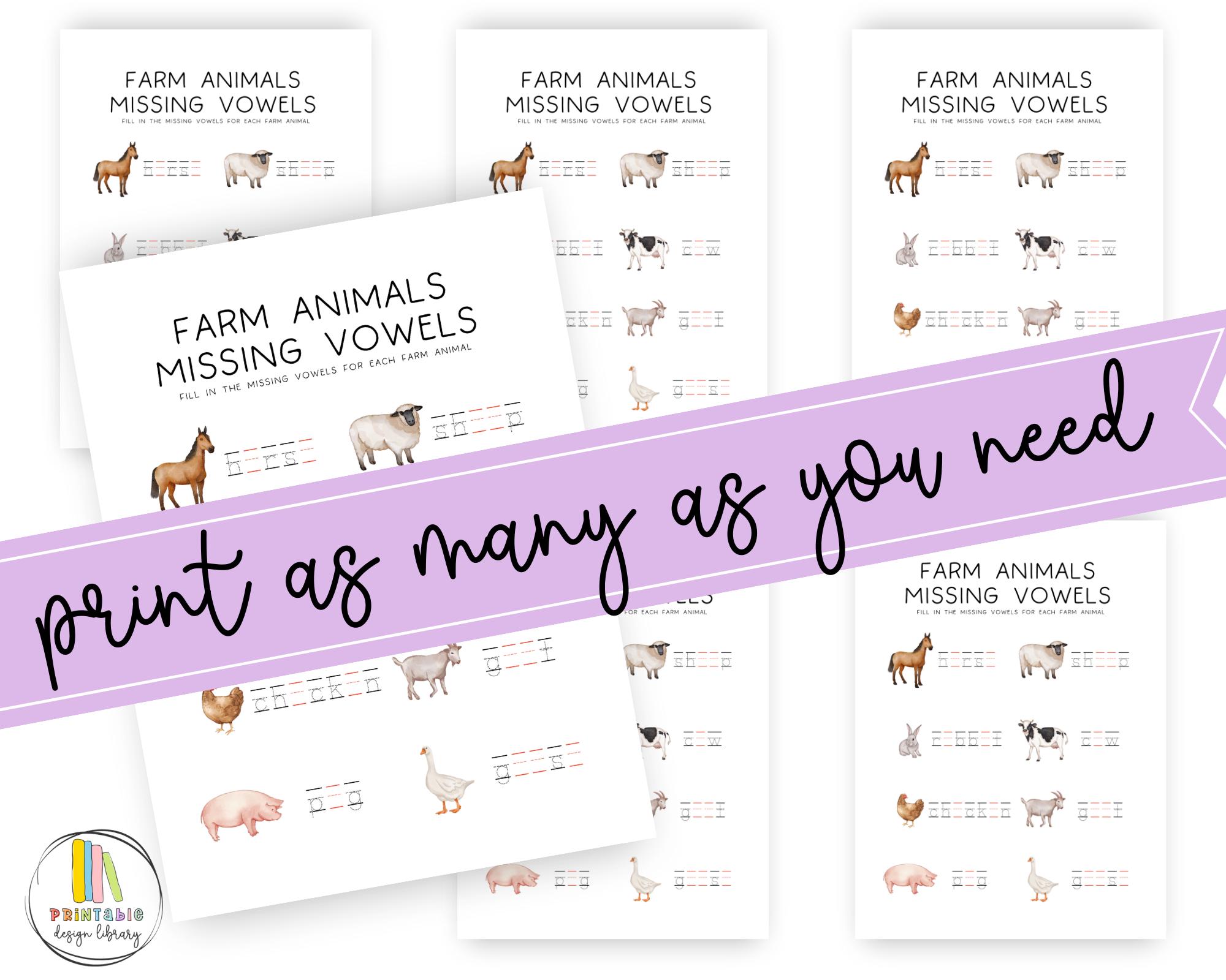 Printable Farm Animals Preschool Worksheets, Preschool Learning ...