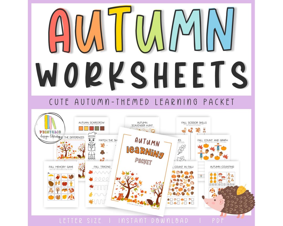 Printable Autumn-themed Preschool Worksheets | Preschool Learning ...