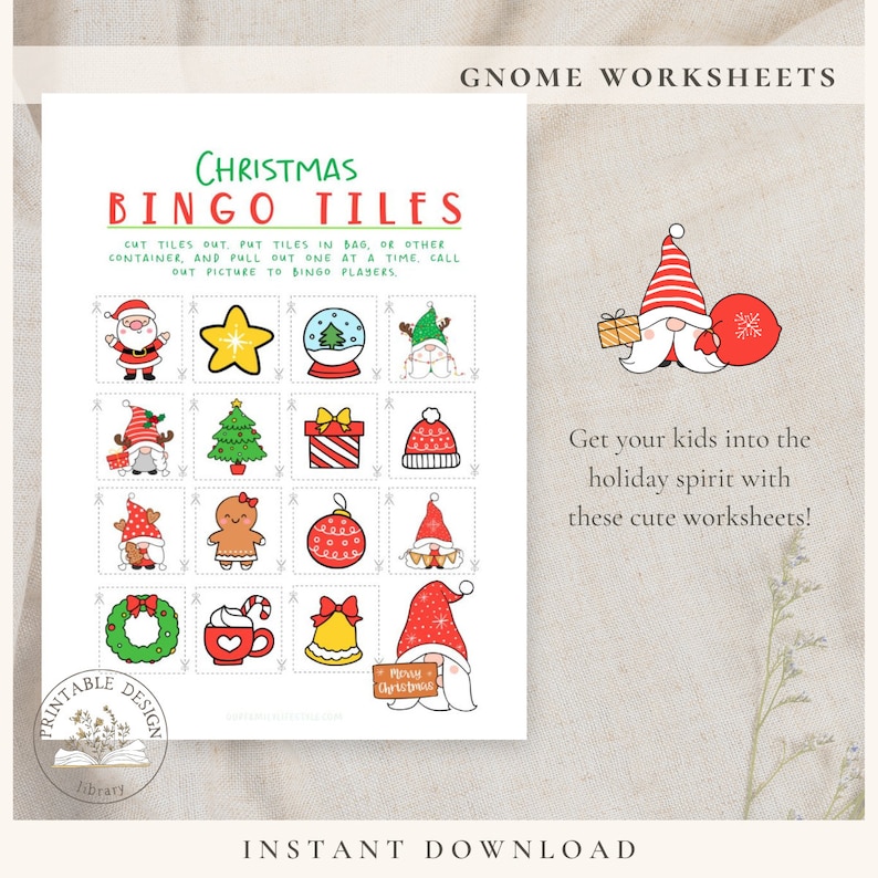 Printable Christmas Gnome Worksheets Fun Educational - Etsy Australia