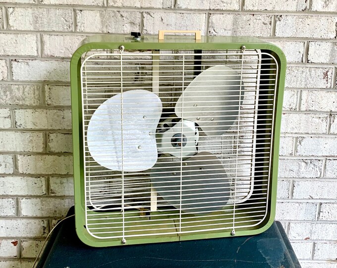Vintage Large Bradford Box Fan | Vintage Avocado Floor Fan | Grants ...