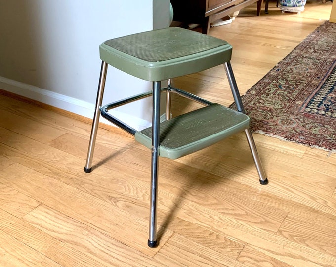 Vintage Cosco Step Stool | Olive Green Step Stool | Mid Century ...