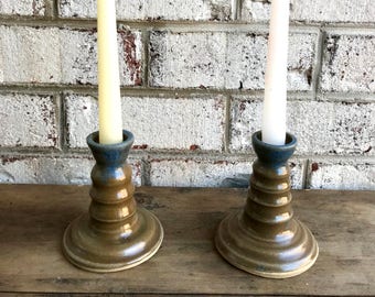 Pottery candlesticks | Etsy