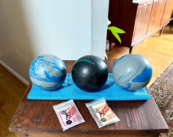 Vintage Duckpin Bowling Balls - 3.5 Pounds - Black and Red - Etsy