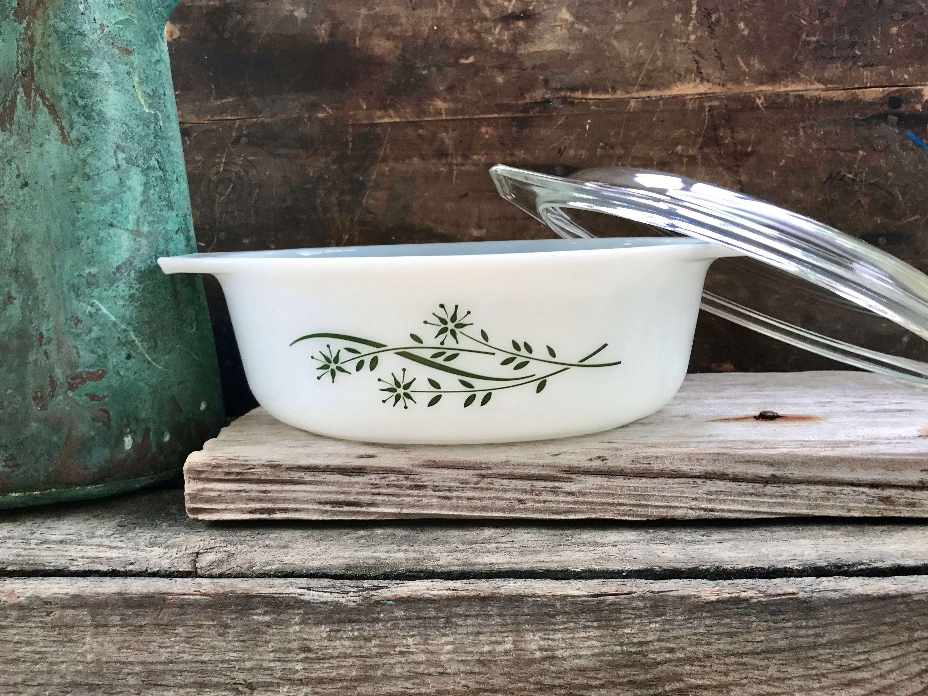 Vintage Pyrex 043 Honeysuckle Casserole Dish White Pyrex - Etsy