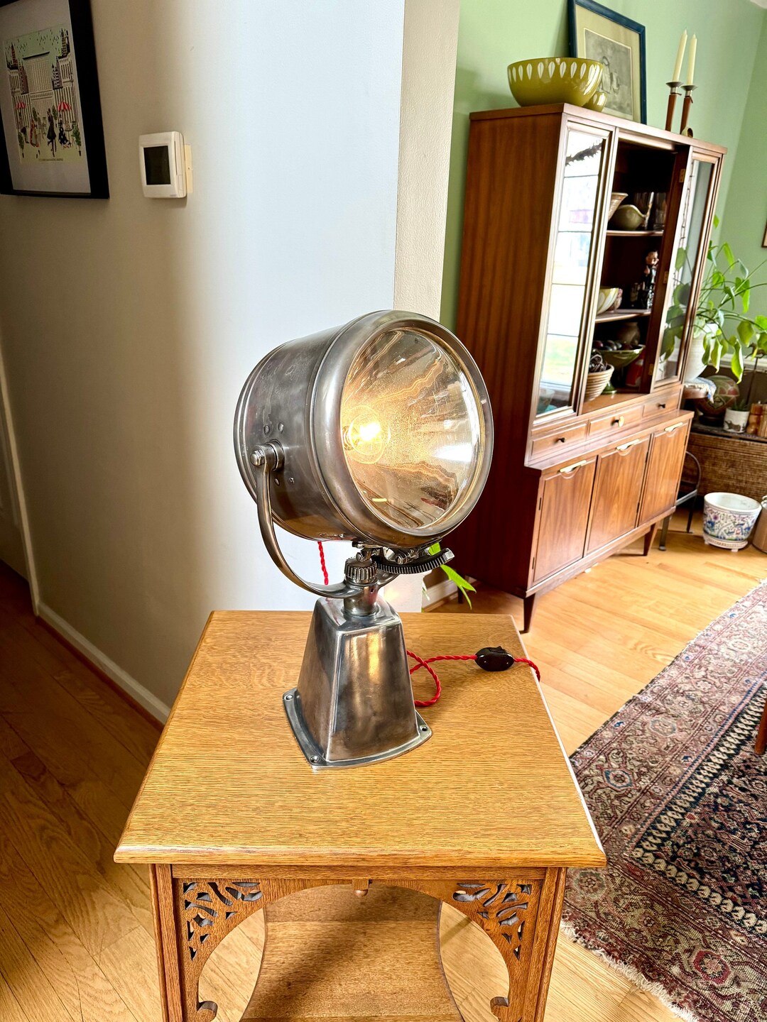 Vintage Perko Rayline Search Light Lamp | Repurposed Nautical Spotlight ...