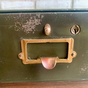 Vintage Rustic Industrial Parts Bin Cabinet | Metal Index Card Cabinet ...