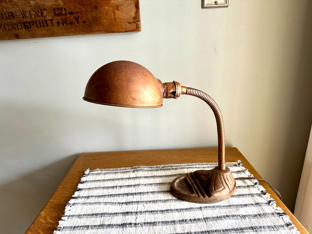 Vintage Eagle Style Goose Neck Lamp | Industrial Desk Lamp | Distressed ...