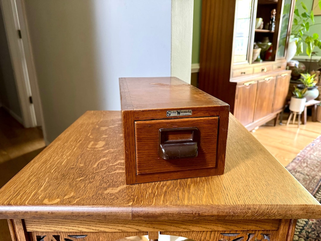 Vintage Wooden Globe Wernicke Card Catalog Wood Card Dovetail Catalog ...