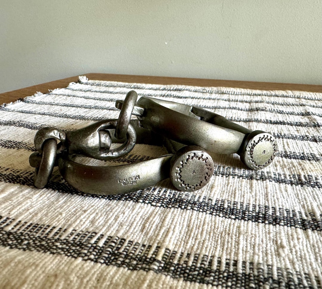 A Vintage Set of Early Hiatt Handcuffs | British Made Wrought Iron ...