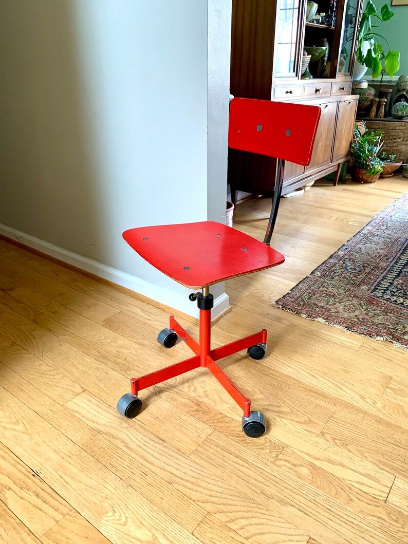 Vintage Red LEVI Task Chair Jorgen Rasmussen Danish Modern - Etsy