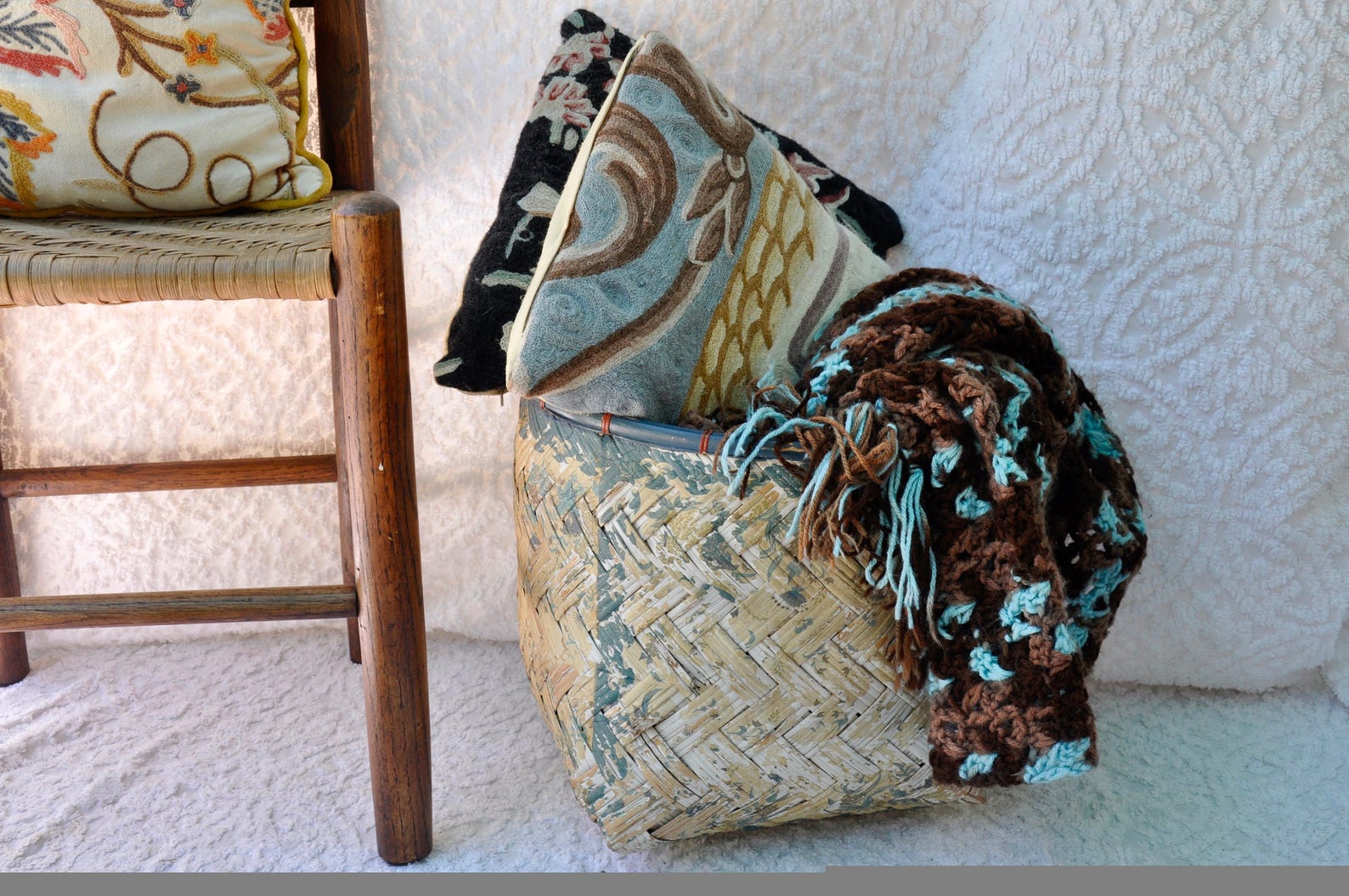 Vintage Wicker Basket Rustic Wicker Storage 80's - Etsy