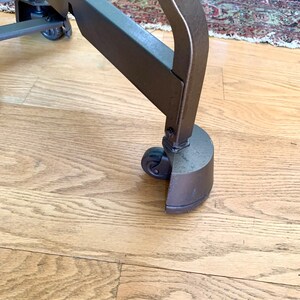 Vintage Metal Typewriter Stand Secretary Stand Drop Leaf Rolling Metal ...