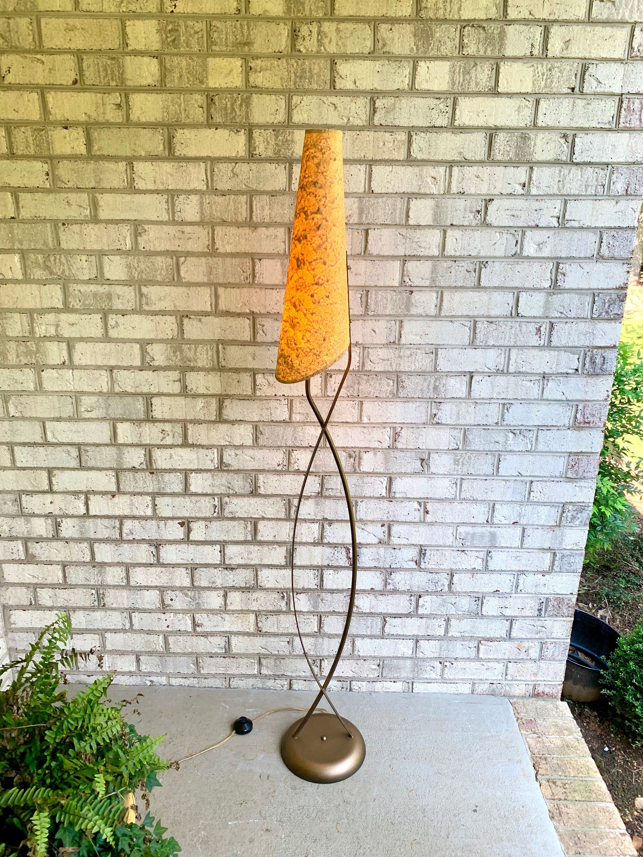 Vintage MCM Style Floor Lamp Cone Shade Floor Lamp Resin - Etsy